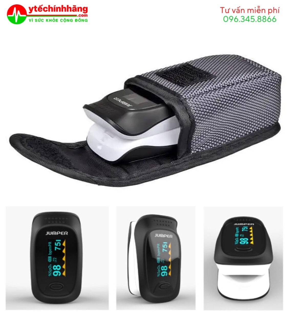 Máy Đo SPO2 Nồng Độ Oxy Jumper JDP-500D - Thiết Bị Y Tế Chính Hãng