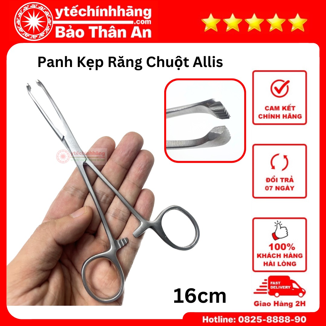 Panh Kẹp Răng Chuột Allis - Thiết Bị Y Tế Chính Hãng