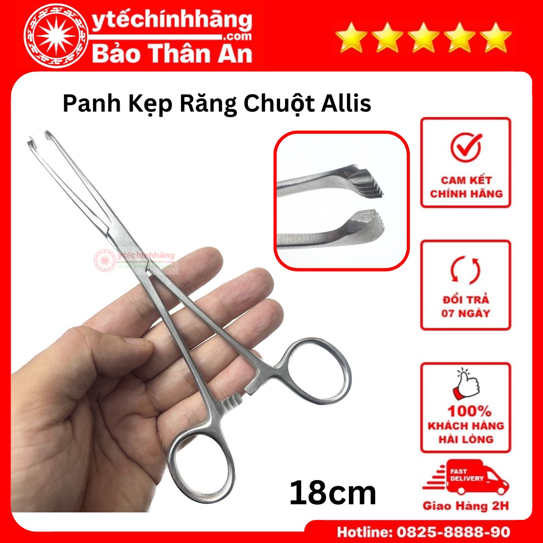 Panh Kẹp Răng Chuột Allis - Thiết Bị Y Tế Chính Hãng