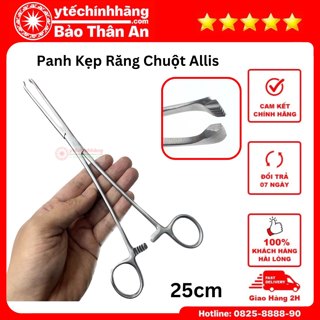 Panh Kẹp Răng Chuột Allis - Thiết Bị Y Tế Chính Hãng